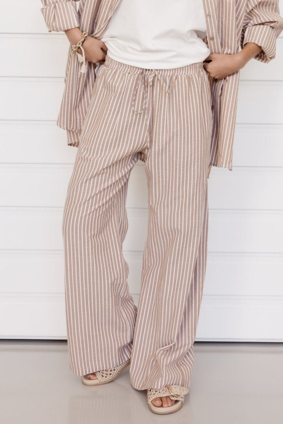 SPLINTA Pants Beige Stripe – A L E X A N D R A